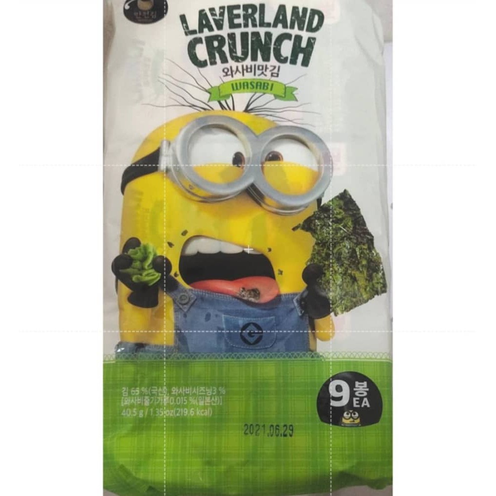 Korea Manjun Laverland Crunch Seaweed 4.5g x 9 (Wasabi) | Shopee Malaysia