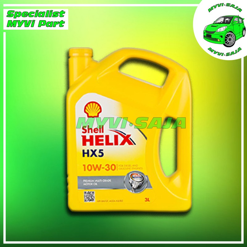 Shell Helix HX5 10W30 semi synthetic engine oil (3 liter) Myvi/Viva ...