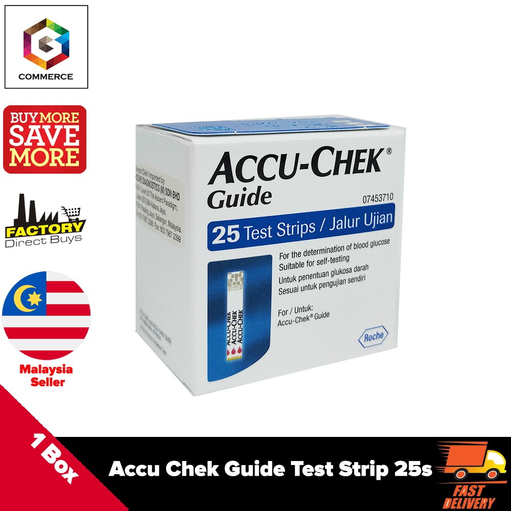 Accu Chek Guide Me Glucometer Blood Glucose Monitor Free Test Strip and ...