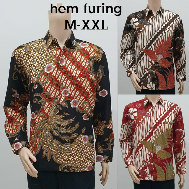 KEMEJA Men's Fashion Exclusive Batik Exclusive Long Sleeve Hem Pattern ...