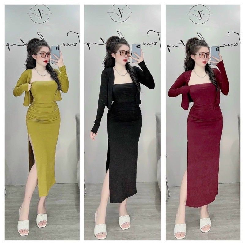 Super BEAUTIFUL SLIM BODY DRESS SET WITH BELT | Shopee Malaysia