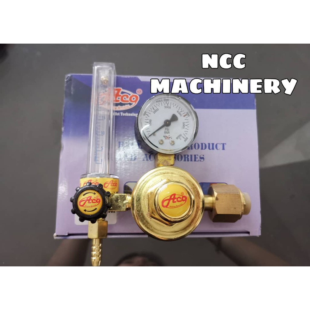 ACO CO2 Gas Mig Flow Meter Welding Weld Flowmeter Regulator Gauge ...