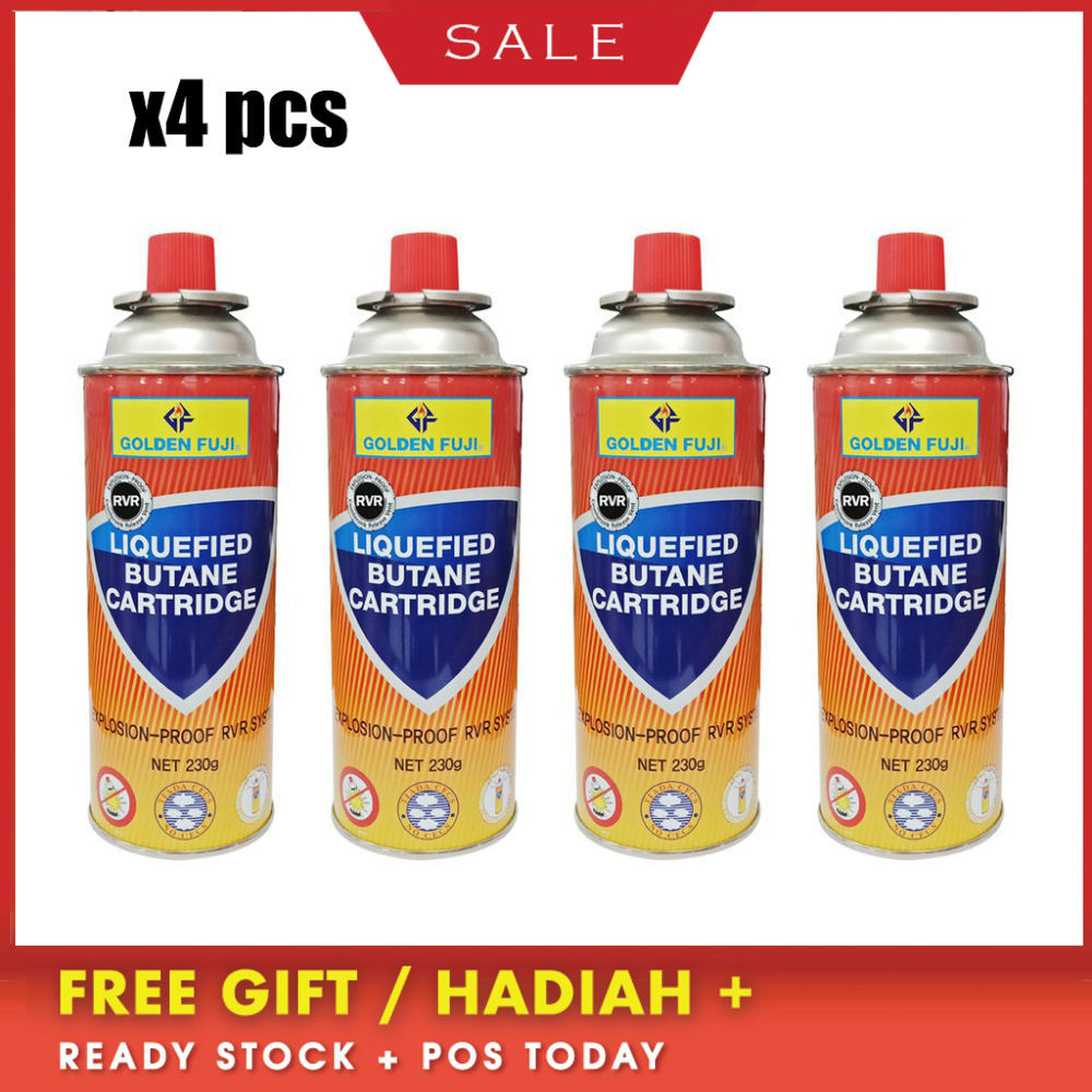 4PCS GOLDEN FUJI BUTANE GAS CARTRIDGE PORTABLE BUTANE GAS STOVE OUTER ...