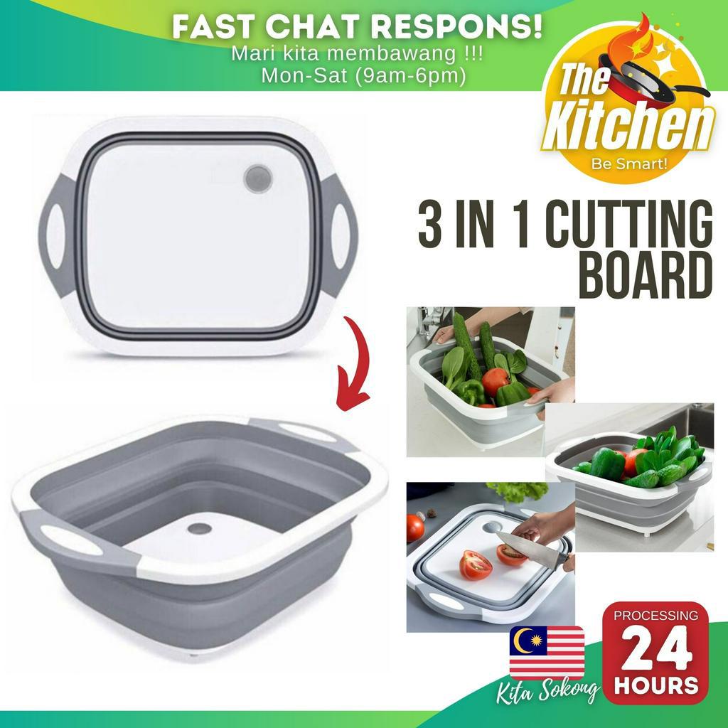 3 in 1 Foldable Multi-function Extendable Cutting Chop Board Fruit ...