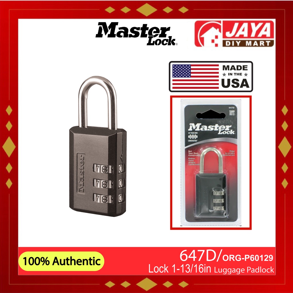 MASTER LOCK 1-13/16IN LUGGAGE LOCK P60129 647D | Shopee Malaysia