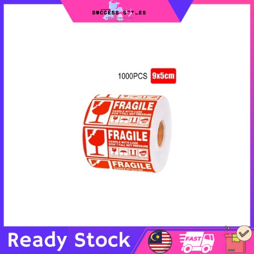 1000PCS FRAGILE Sticker Fragile Label Ready Stock / Sticker Mudah Pecah ...
