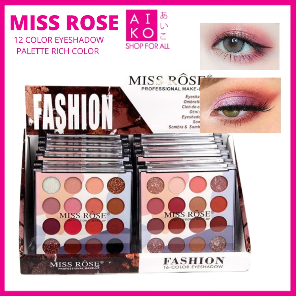 (AIKO)EYESHADOW MISS ROSE 16 COLOR PALETTE RICH COLOR / EYE MAKEUP ...