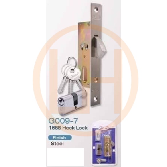 ALine 1688 Hook Lock Set - G009-7 - SN - Metal Grill Lock - Kunci Grill ...
