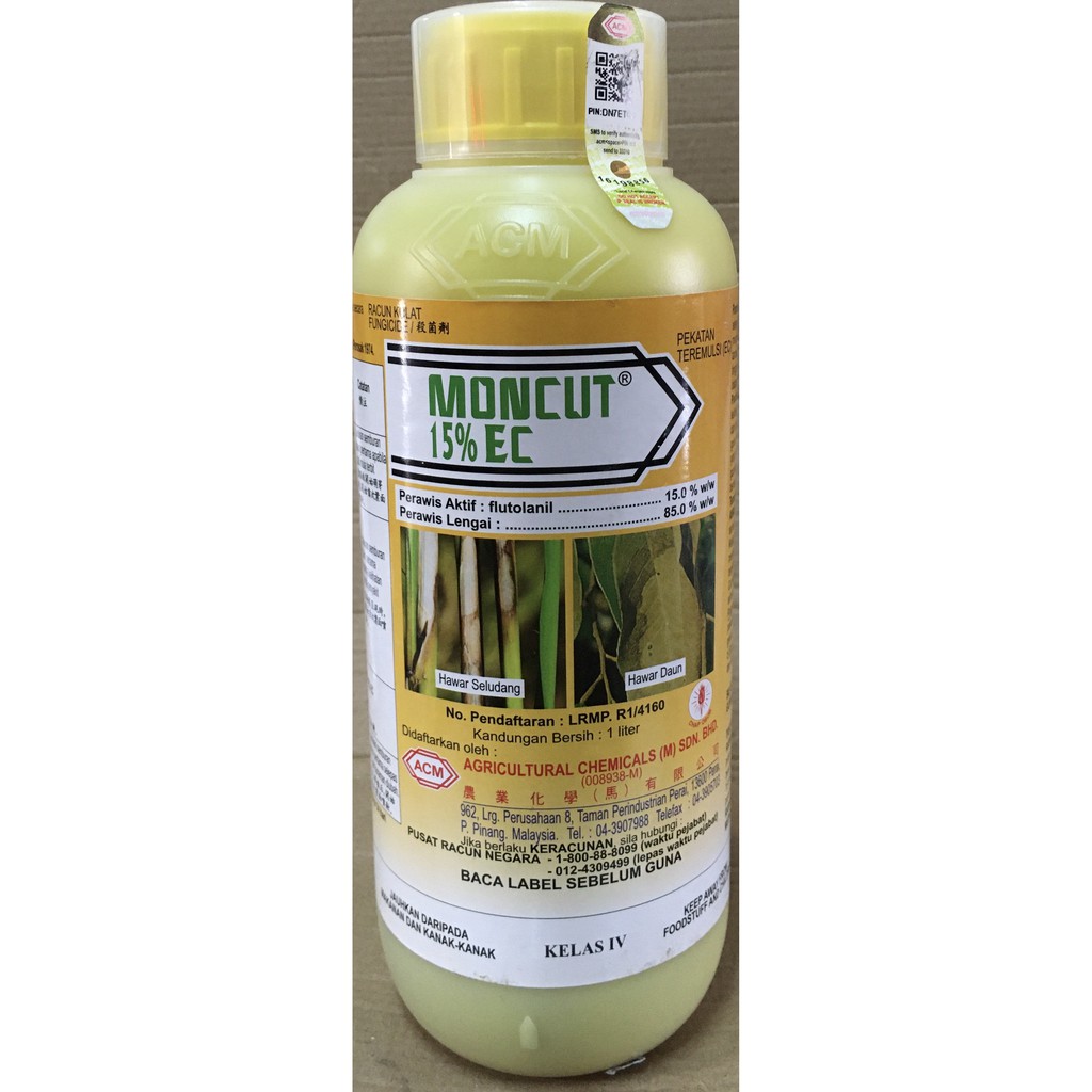 * ORIGINAL * ACM Moncut 15%EC 1L / racun kulat / hawar seludang & karat ...