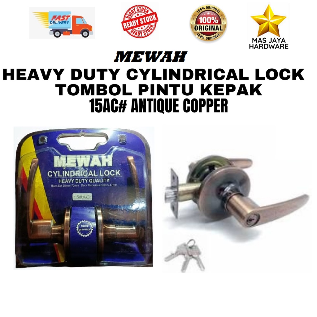 NAVATO/MEWAH 15AC/SS HEAVY DUTY TUBULAR LEVEL CYLINDRICAL LOCK, DOOR ...