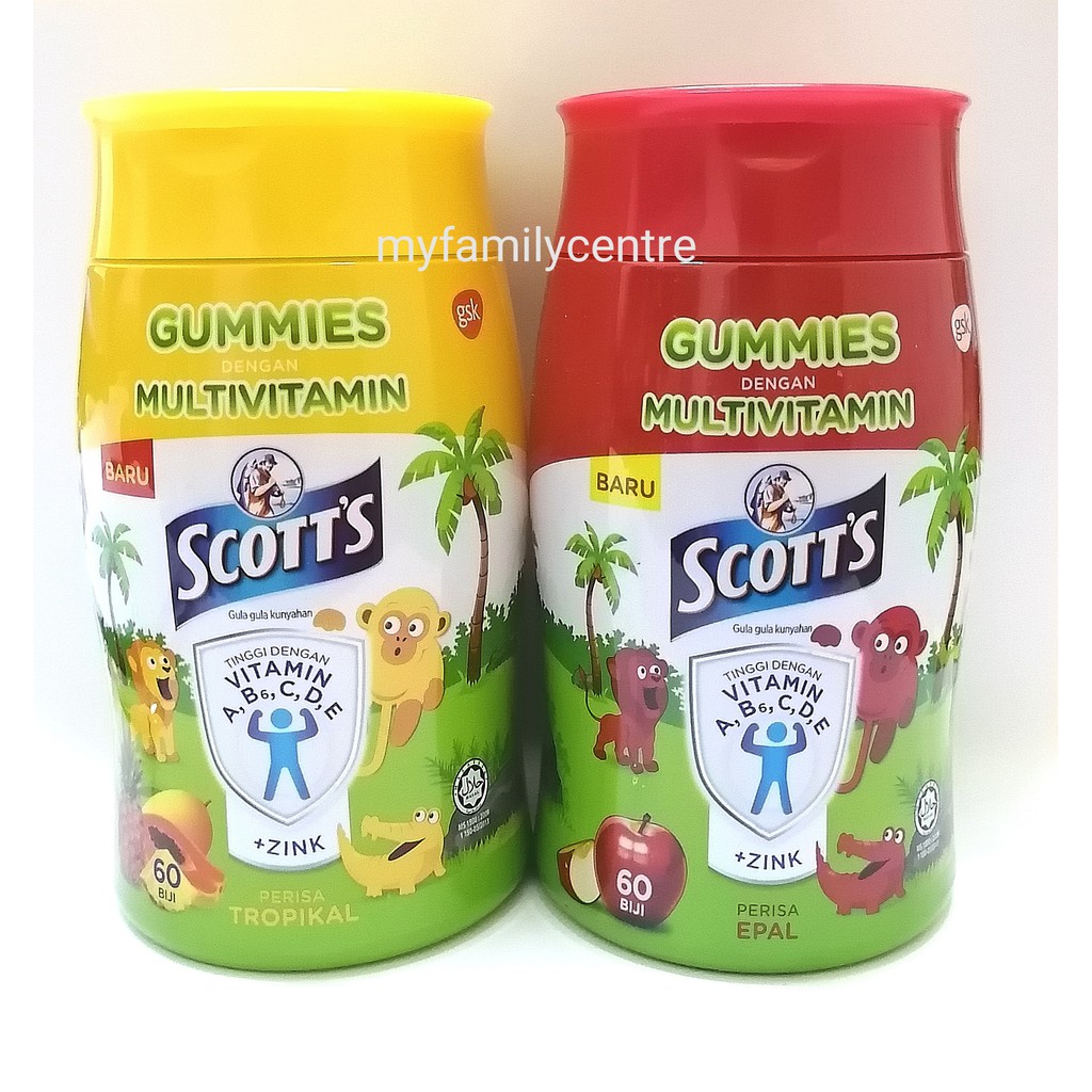 Scott's Multivitamin Gummies 60's Apple / Tropical / Mango | Shopee ...