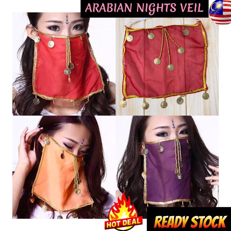 Belly Dance Face Veil. Arabian Nights Mask. Arab Princess Costume ...