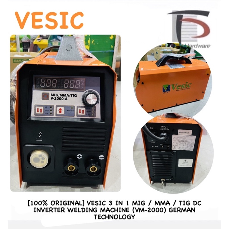 [100% ORIGINAL] VESIC 3 IN 1 MIG / MMA / TIG DC INVERTER WELDING ...