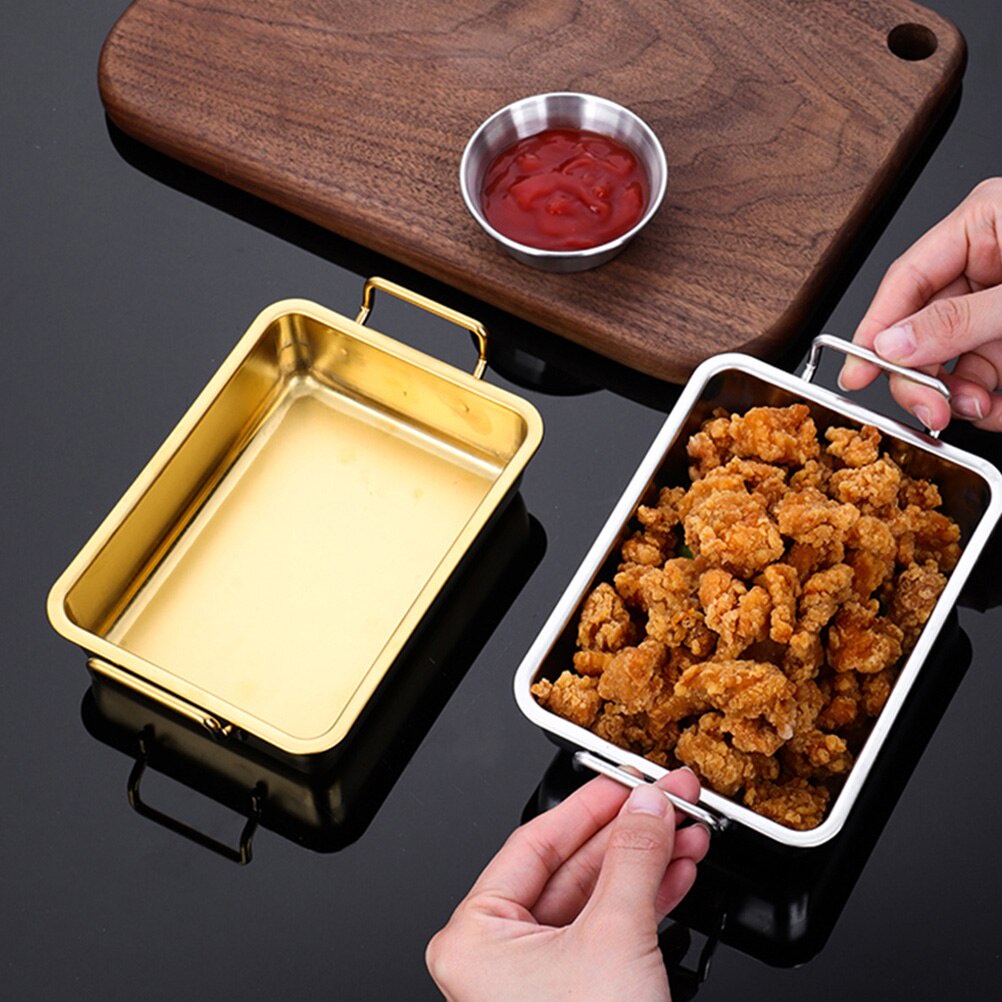 304 Stainless Steel Korean Rectangular Food Sauce Trays Snacks Pans ...