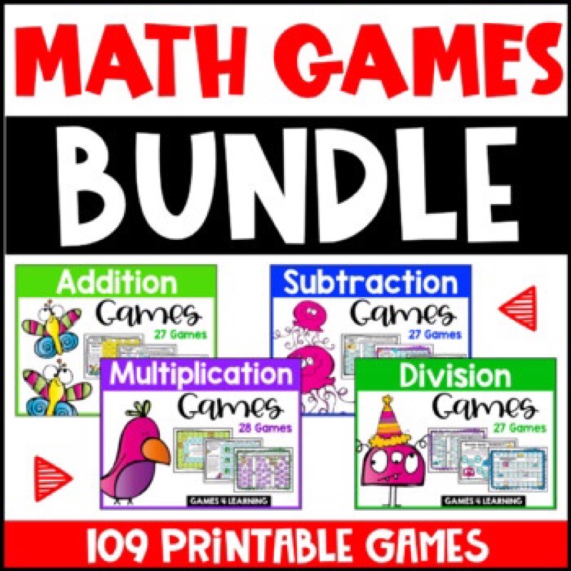 ⚡️Printable⚡️ Facts Fluency Math Games Bundle: Addition, Subtraction ...