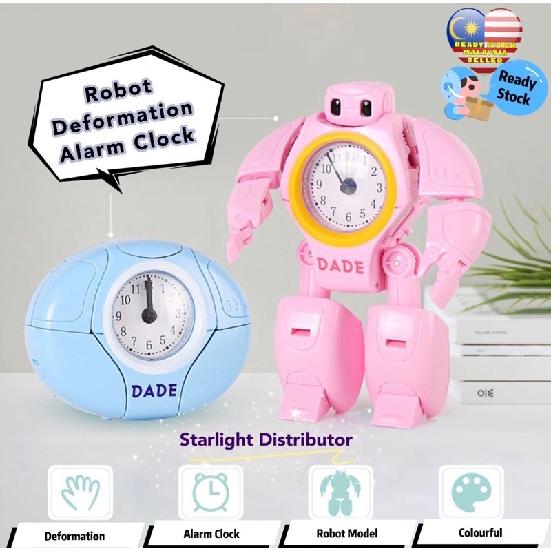 🔥Ready Stock🇲🇾 🔥 Robot Alarm Clock Deformation Toy Transformer Robot ...