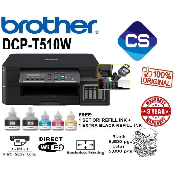BROTHER DCP-T510W 3IN1 WIRELESS PRINTER | Shopee Malaysia