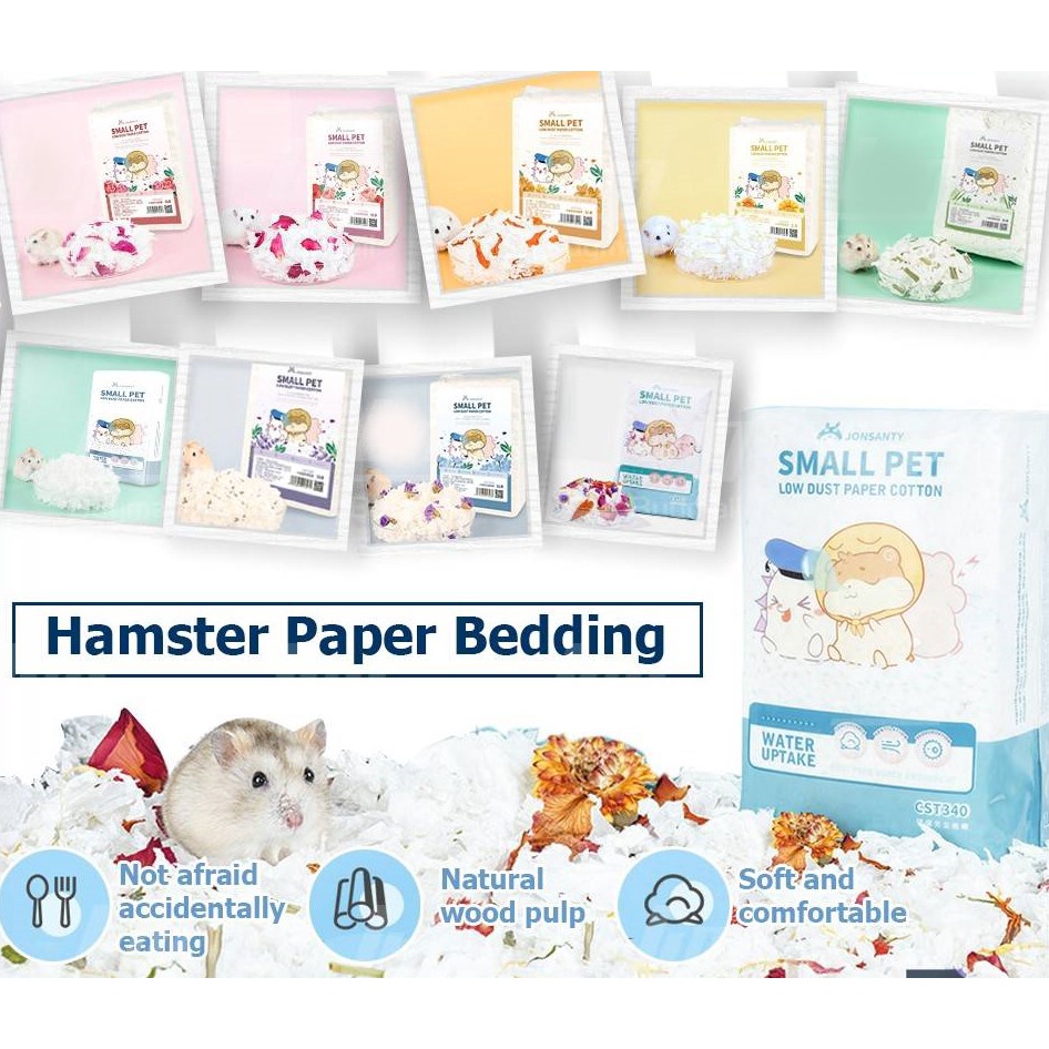 *Clearance* Jonsanty Hamster Bedding Fiber Paper Cotton Bedding / Kertas Tidur Hamster @ 450g ...