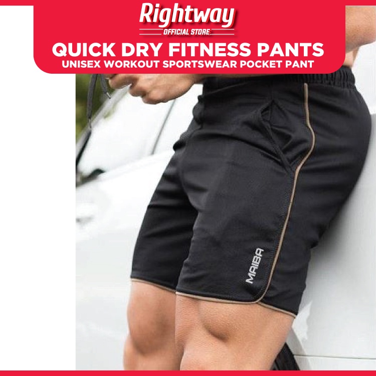 RIGHTWAY MAIBA Men Gym Fitness Short Pant Unisex Workout Quick Dry ...