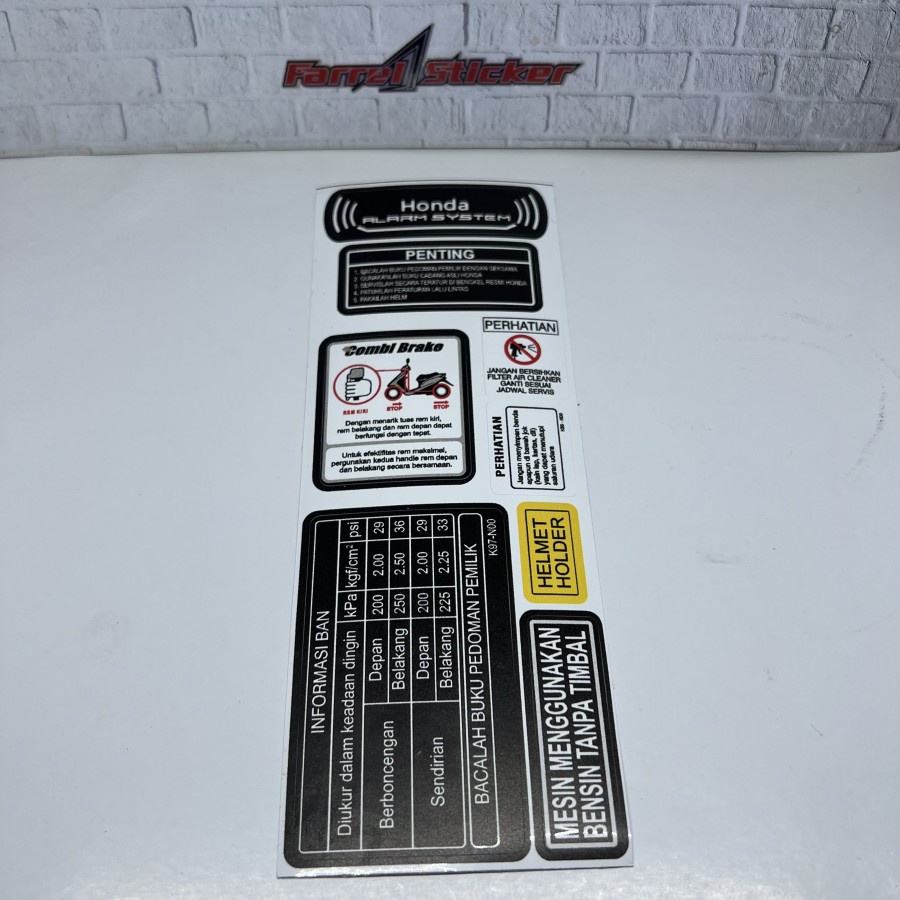 WARNING INFORMATION sticker WARNING SET MOTORCYCLE HONDA | Shopee Malaysia