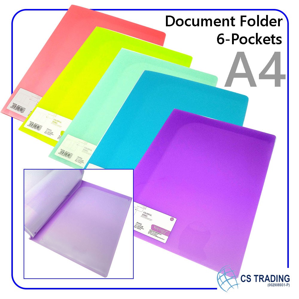 Wengu A4 Colorful Series 6 Pockets Layer Expanding File / L-Shape ...