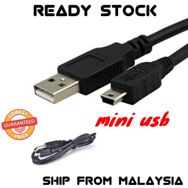 USB CABLE MINI-B 5-Pin 80cm Dashcam Car Cam MP3 Players High Quality ...