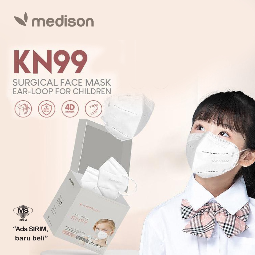 MEDISON KN99 (KN95) CHILDREN 5 Ply /20pcs/ Surgical Face Mask–Premium Soft Quality//20pcs/box//5 ...