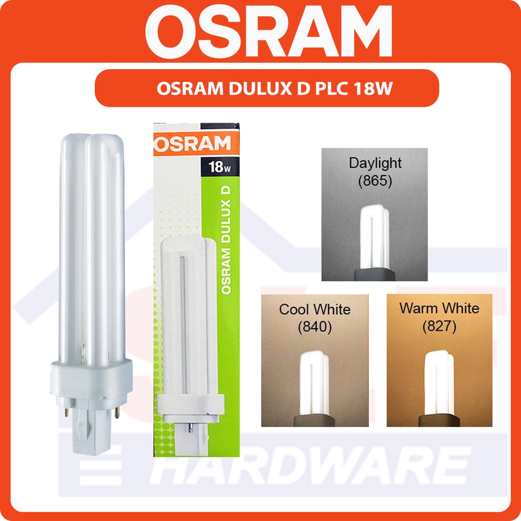 OSRAM Dulux D PLC 18W 865 Daylight / 840 Cool White / 827 Warm White lampu plc | Shopee Malaysia