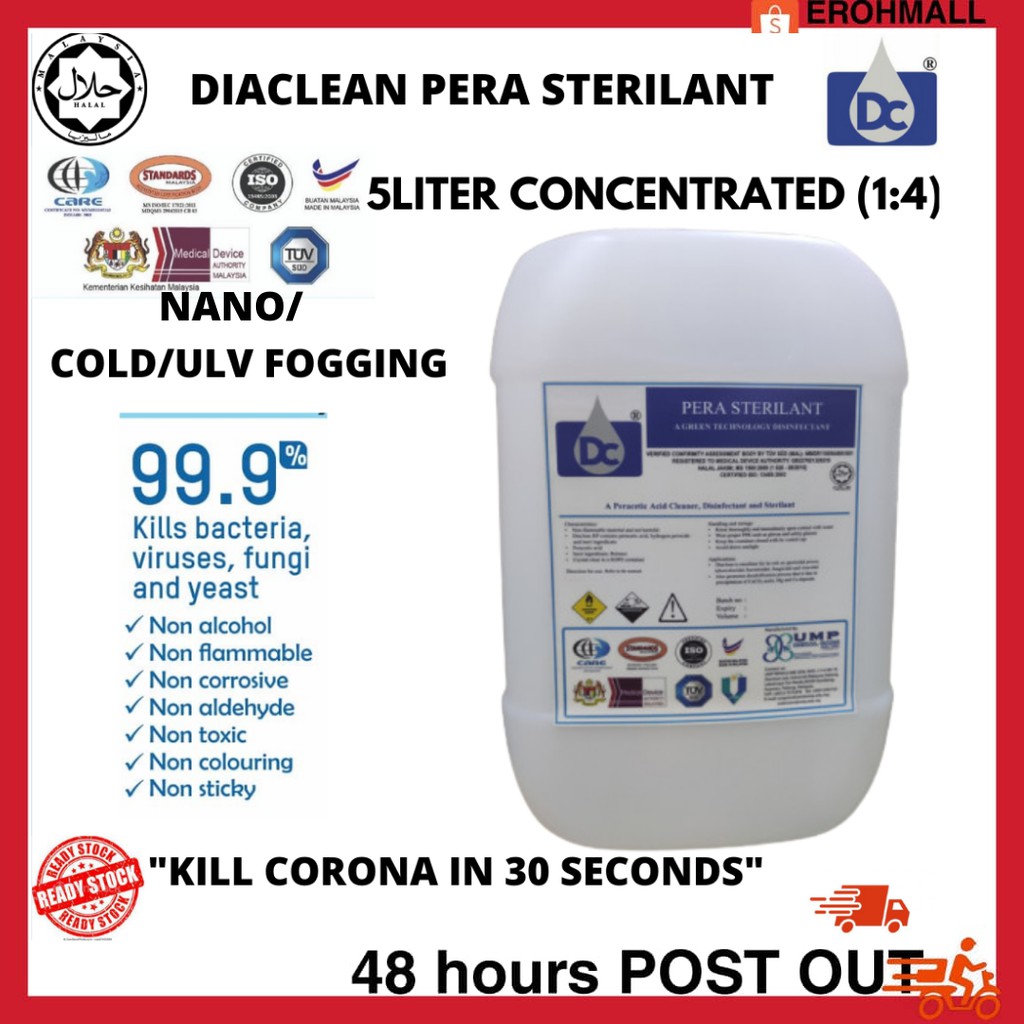 Nano mist Diaclean Pera Sterilant Disinfectant Nano/ULV/Cold liquid 5L ...