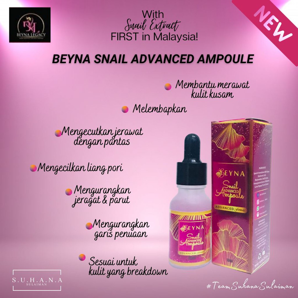 Beyna Legacy Set Siput (Beyna Snail Advance Ampoule/Serum) | Shopee ...