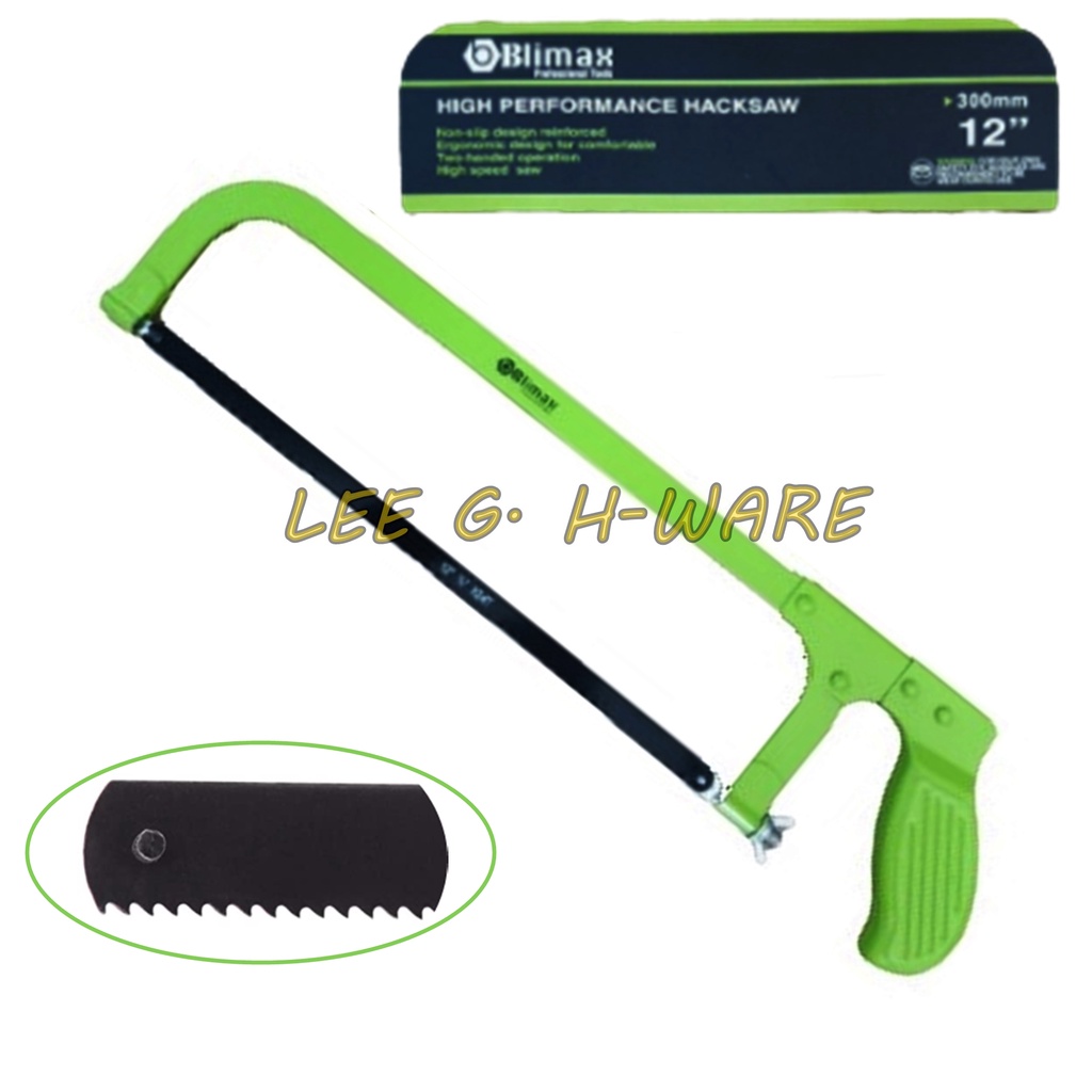 Blimax 12'' Hacksaw Handle C/W Blade I Hacksaw Set I Gergaji Besi ...