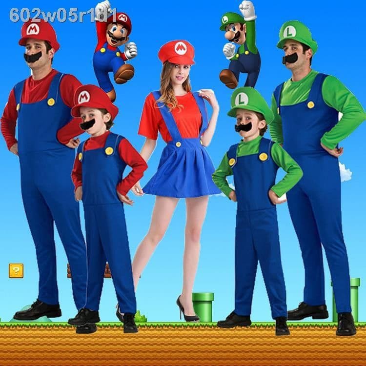 Adult/Kids Unisex Super Mario Costume (Green/Red) | Shopee Malaysia