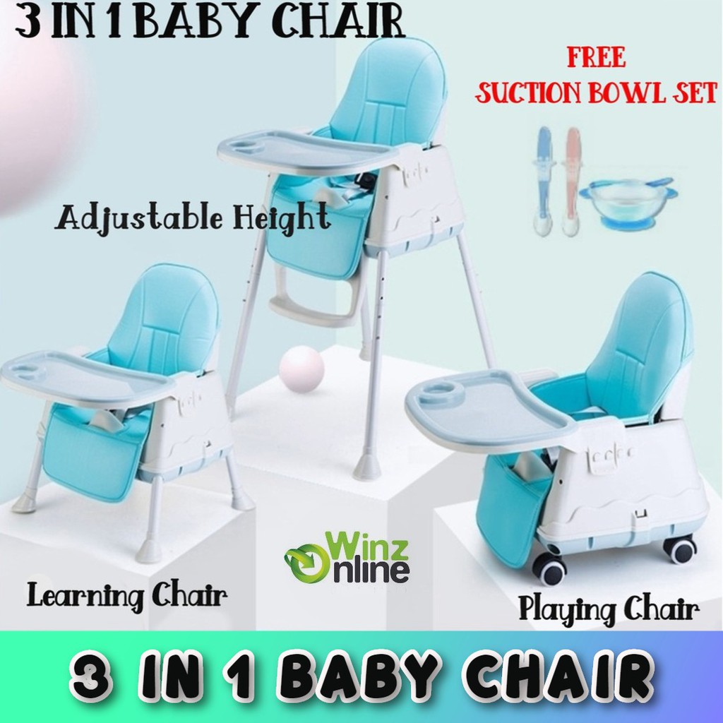 **SHIP FROM KL** Children 3in1 Multipurpose Portable Dining Adjustable ...