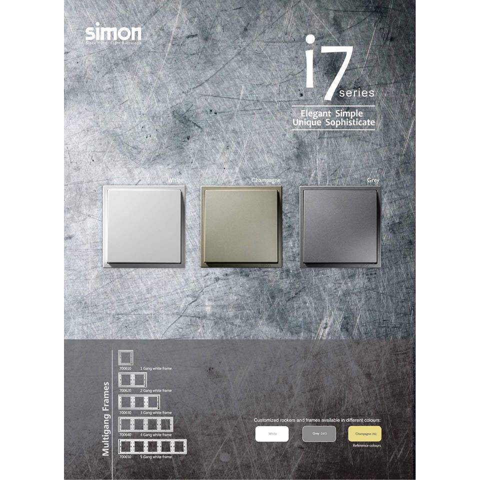 SIMON I7 SWITCH W/O FRAME ( CHAMPAGE Colour ) | Shopee Malaysia