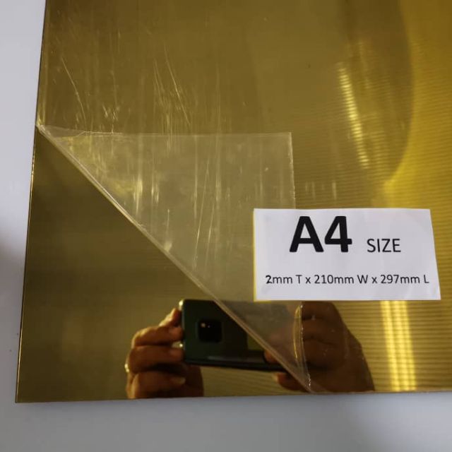Acrylic Mirror Gold A4 2mm Material | Shopee Malaysia