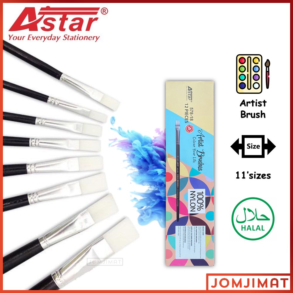 Astar Nylon Paint Brush 578 / 100% Nylon Artist Brush / Nylon Berus ...