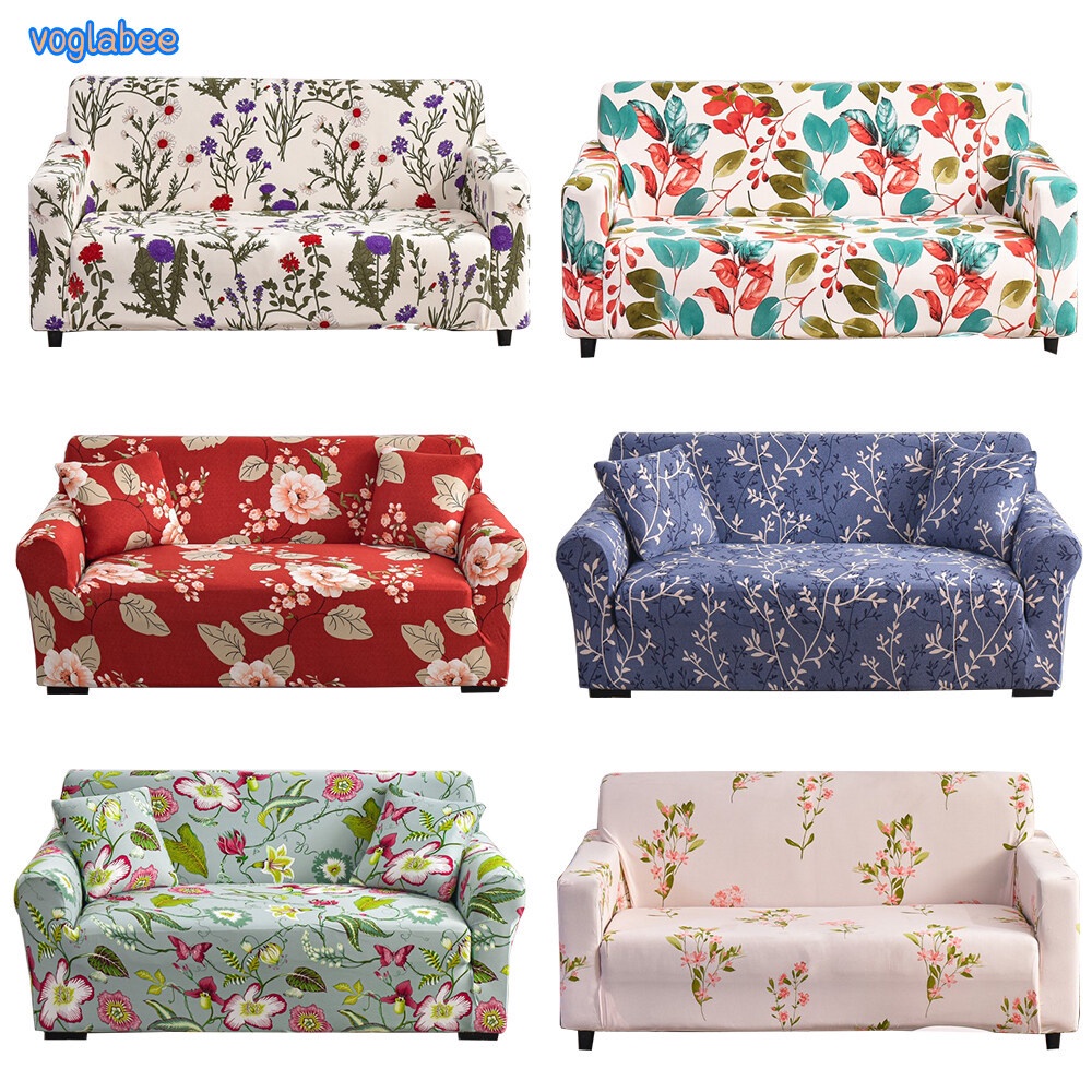 1 2 3 Seater Floral Sofa Cover L Shape Slipcover For Living Room ...