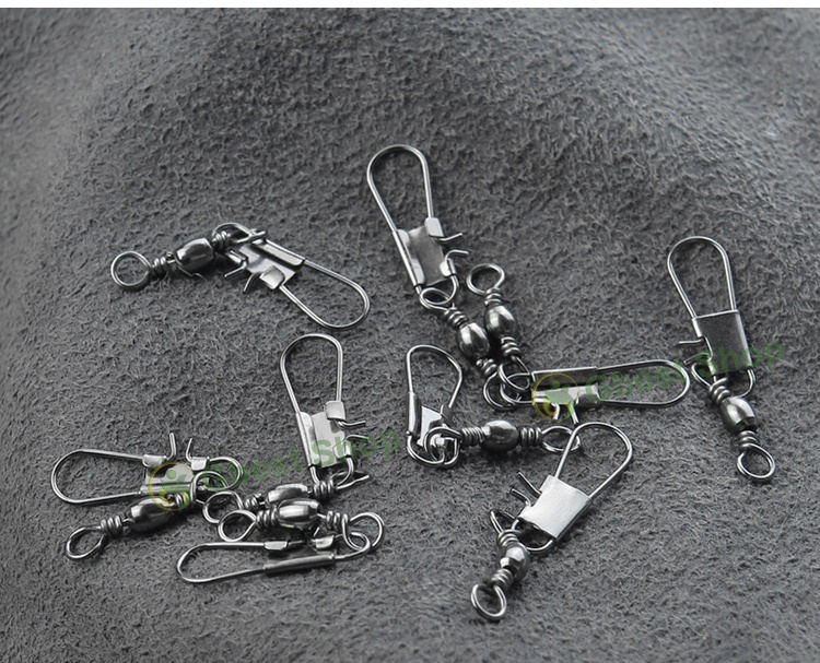 50PCS Fishing Connector Pin Line With Interlock Buckle Tackle Hanging ...