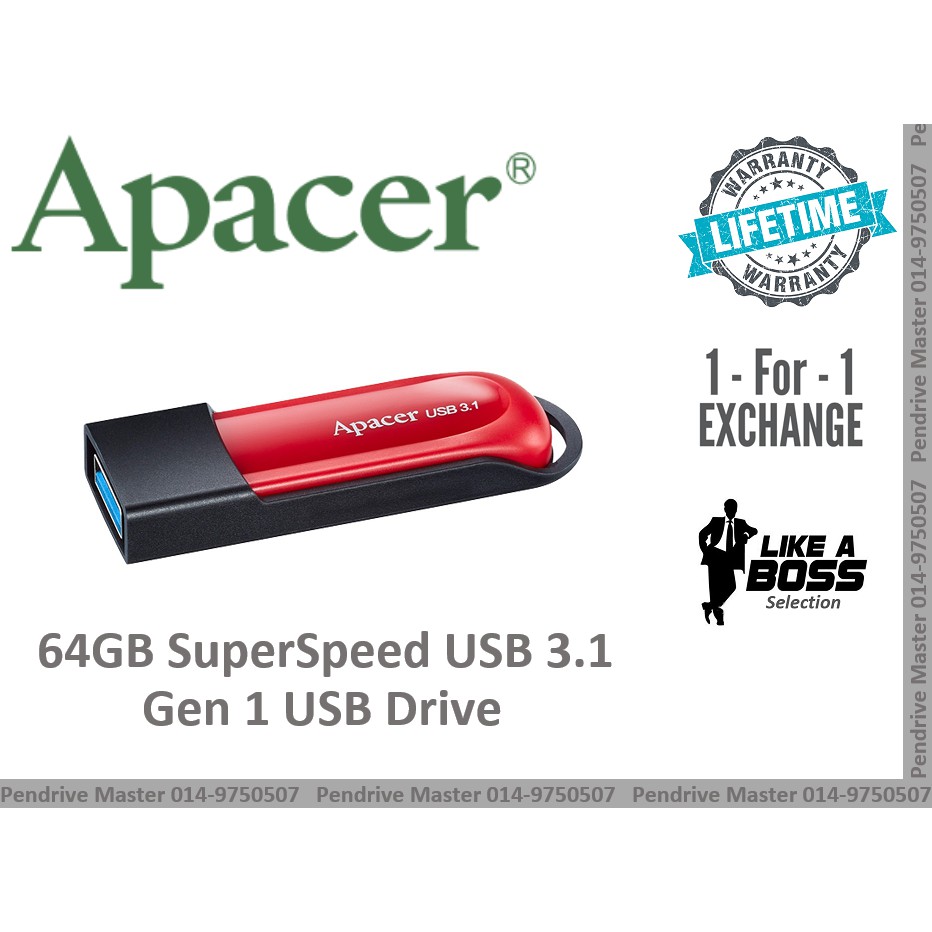 APACER AH25A 64GB USB 3.1 USB Drive Flash Drive Pendrive Lifetime ...