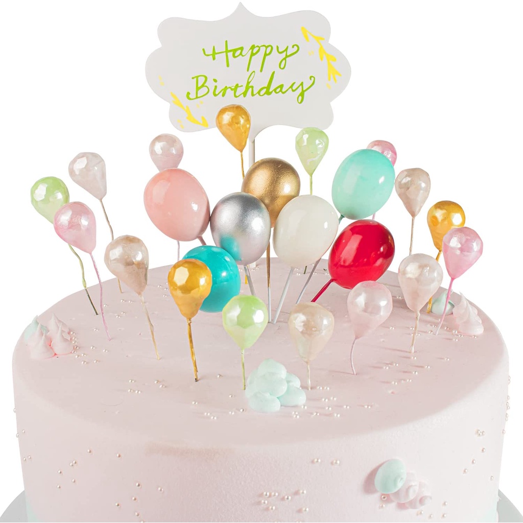 6pcs Balloon Cake Topper Picks Birthday Cake Topper Balloon Bunch Cake ...