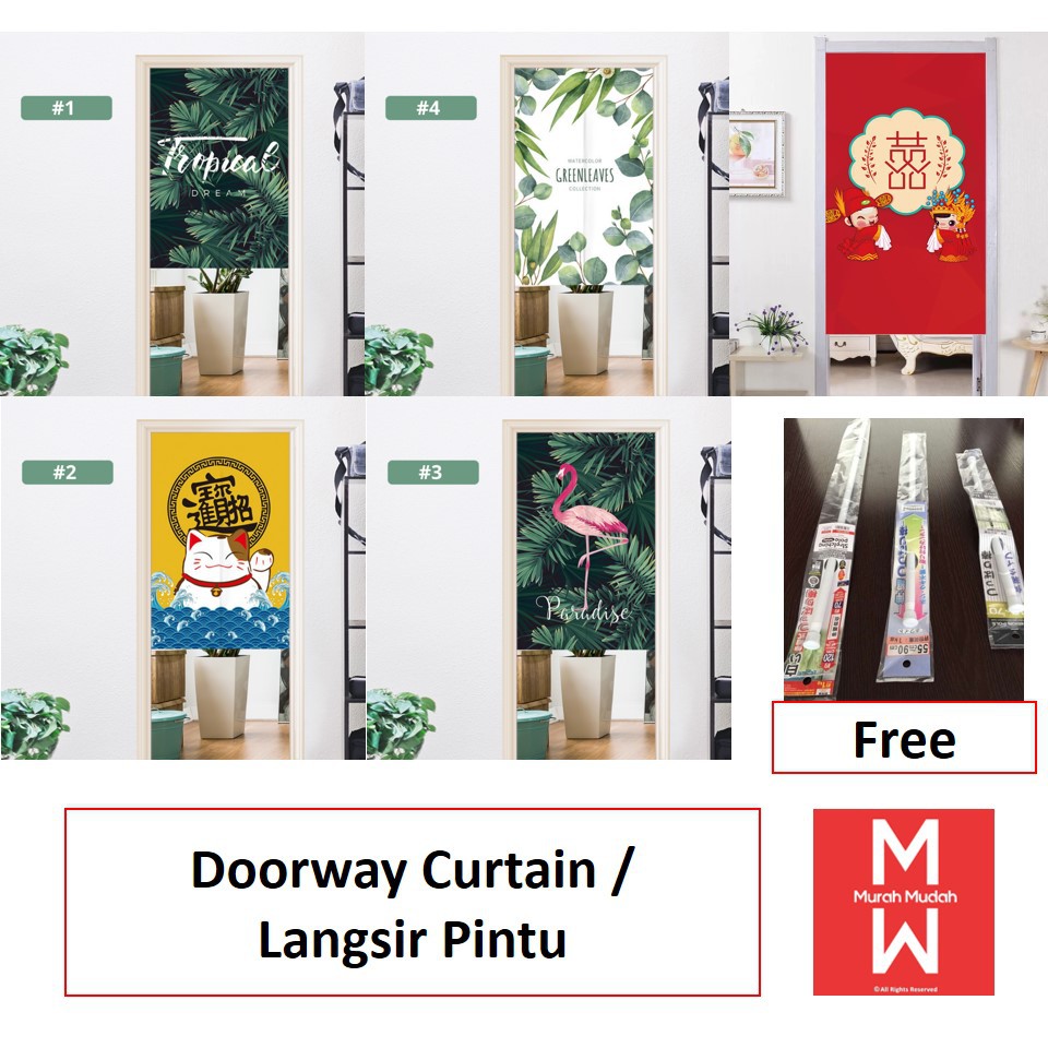 Mr Curtain Digital Printed Doorway Curtain | Langsir Pintu | Bedroom ...