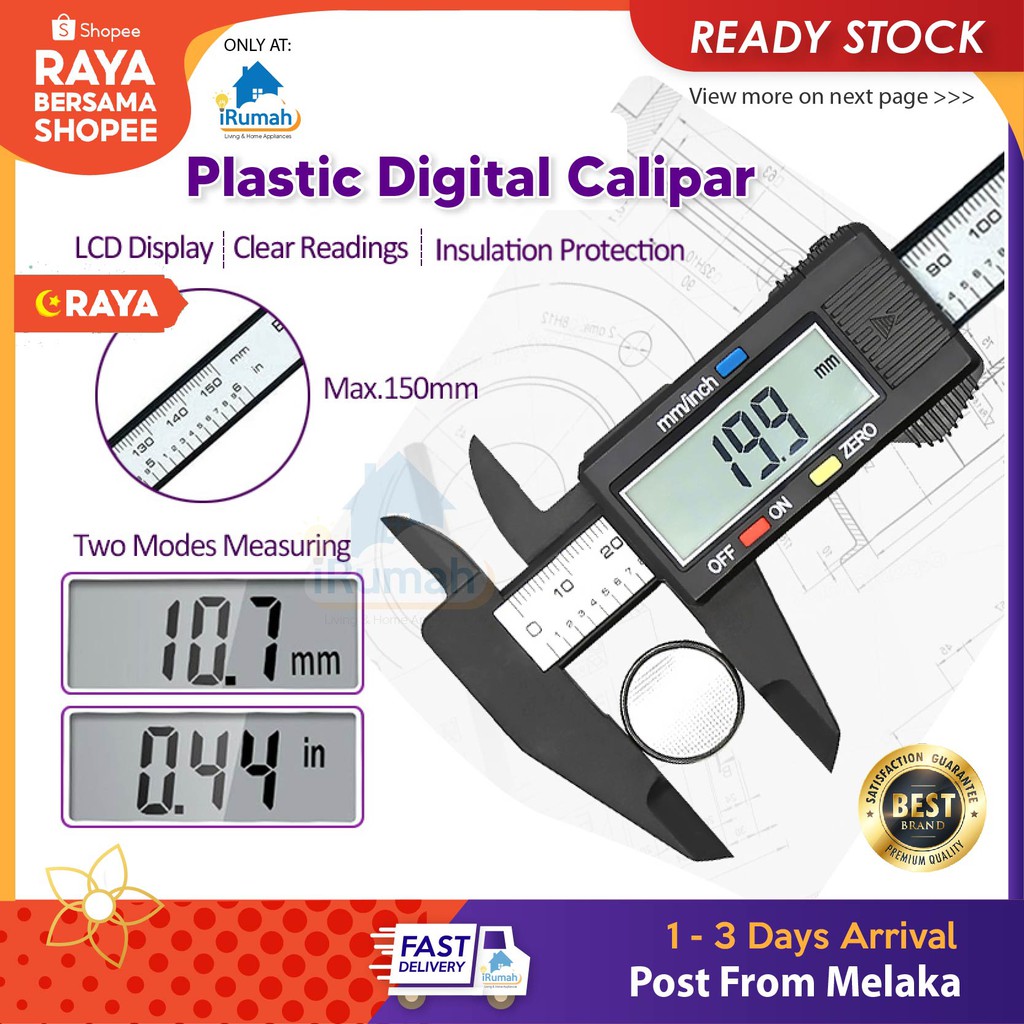 Digital Caliper LCD Digital Vernier Caliper Alat Ukur Elektronik ...