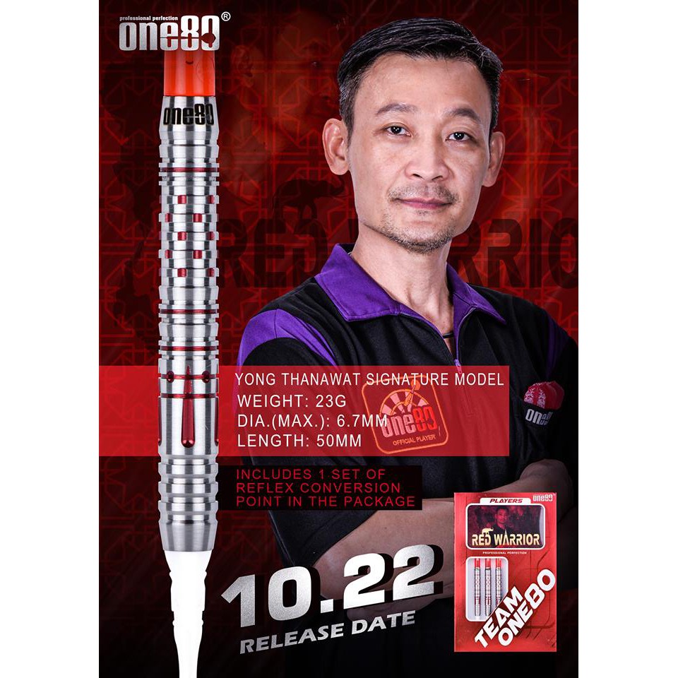 SODT DART ONE 80 RED WARRIOR - YONG THANAWAT SIGNATURE DART 23G ...