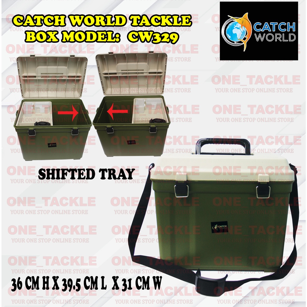 CATCH WORLD TACKLE BOX CW-329 fishing box besar | Shopee Malaysia