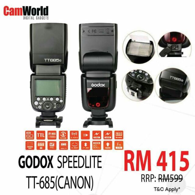 GODOX SPEEDLITE TT-685 (CANON) | Shopee Malaysia