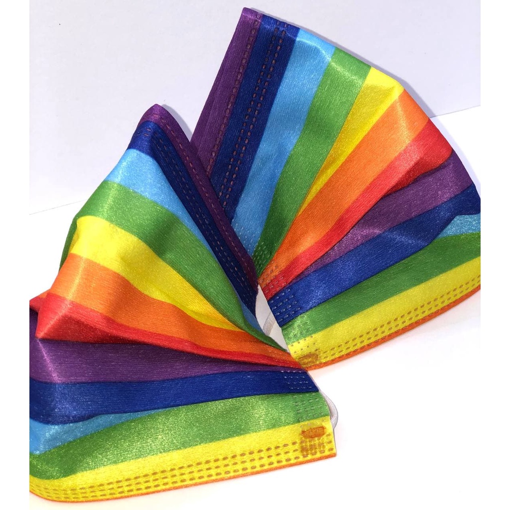 Corak Rainbow 50 Keping 3 Lapisan Warna Yang Cantik Earloop Facamask ...
