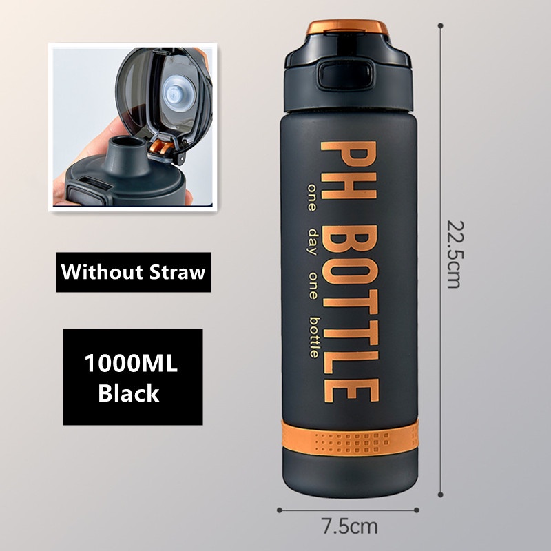 2200ml Large Capacity Water Bottles With Straw Gym Fitness Drinking Portable Outdoor Sports ...