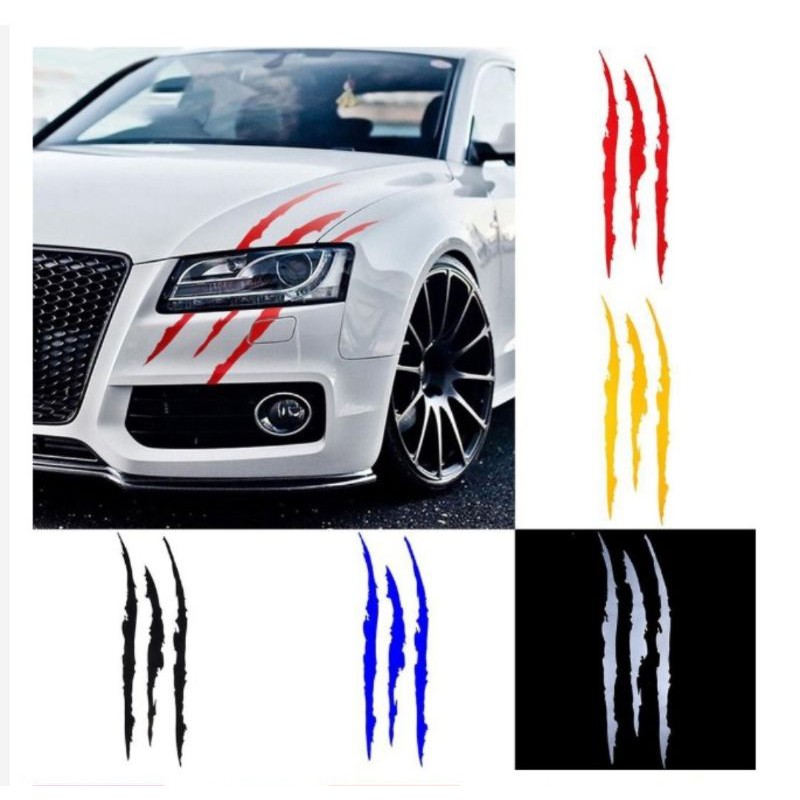 Car sticker Monster Claw Bonnet bumper door side skirt protector alza ...