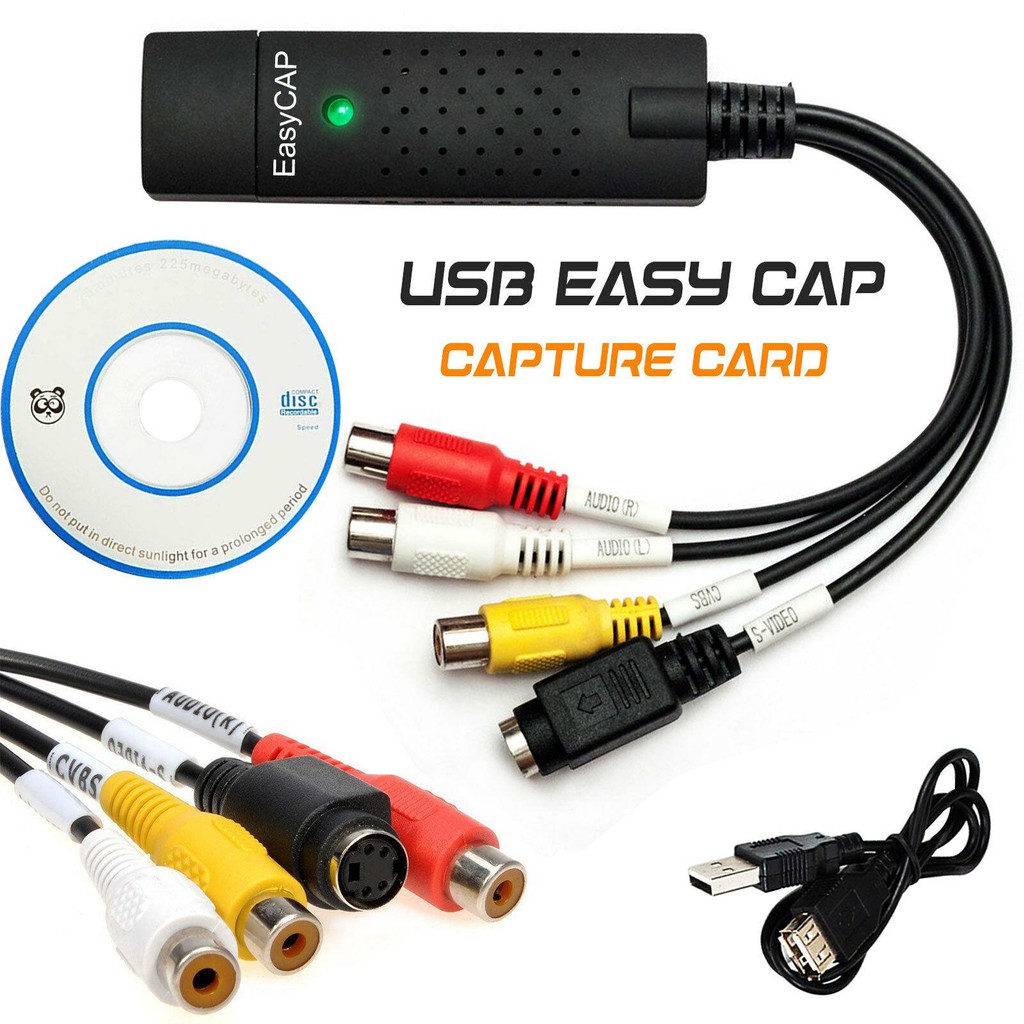EASYCAP USB 2.0 Audio Video Capture Card Adapter For CCTV Camera Laptop ...