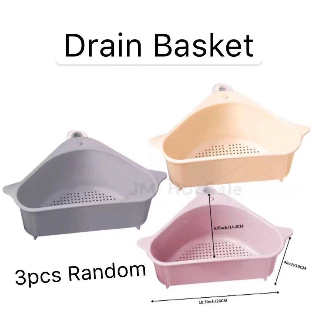 (3pcs) Kitchen Sink Drain Shelf Faucet Storage Holder Triangle Plastic ...